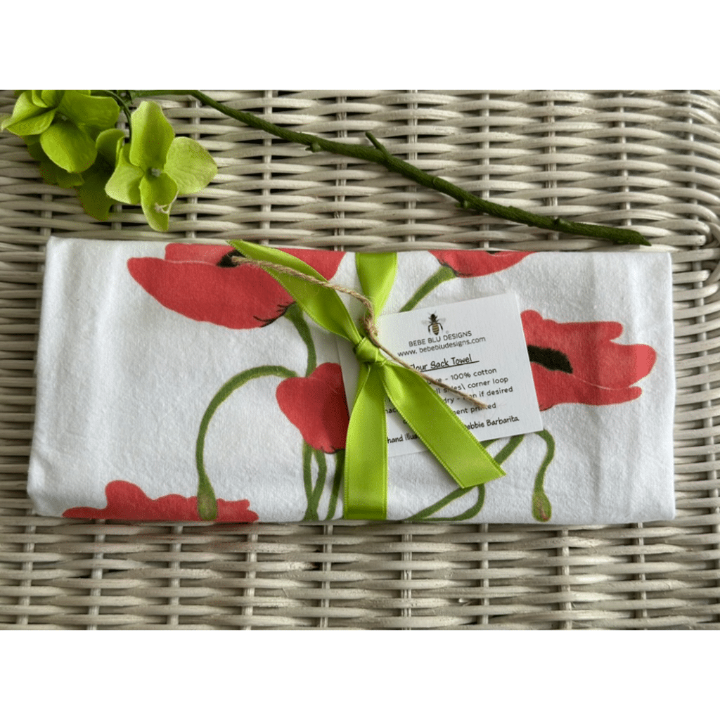 Poppy Flour Sack Towel - BeBeBlu Designs